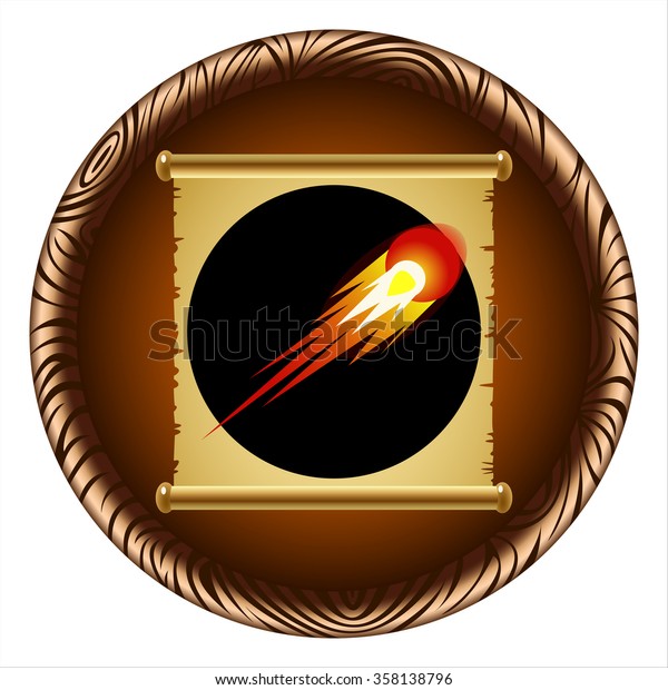 Icon Game Ancient Magical Scroll Fireball Stock Illustration 358138796 ...