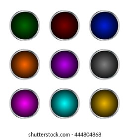 Icon Set Flat Design Circle Shape Stock Illustration 444804868 ...