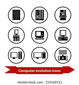 Icons Computer Evolution Computer Infographics Oldest Stock ...