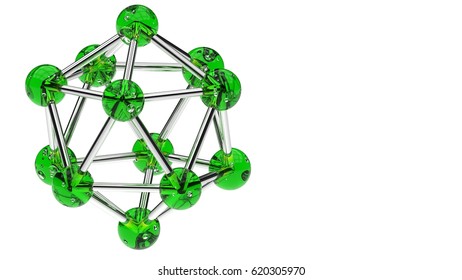 Icosahedral Molecule Structure Atom 3d Illustration Stock Illustration ...