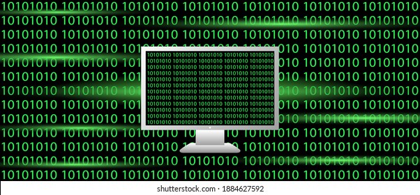 Ict Technology Background Binary Numbers Codes: ilustrações stock ...