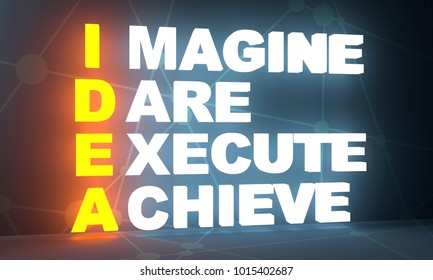 Idea Acronym Imagine Dare Execute Achieve Stock Illustration 1015402687 ...