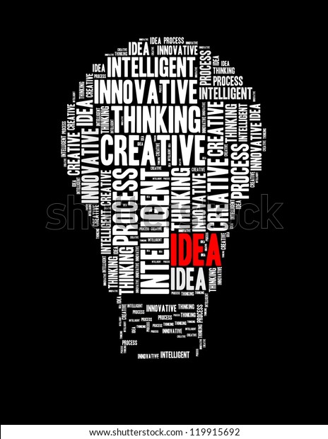 Idea Info Text Collage Composed Shape Stock Illustration 119915692