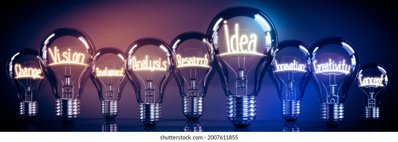 Idea Vision Creativity Concept Shining Light Stock Illustration ...