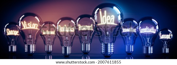 Idea Vision Creativity Concept Shining Light Stock Illustration ...