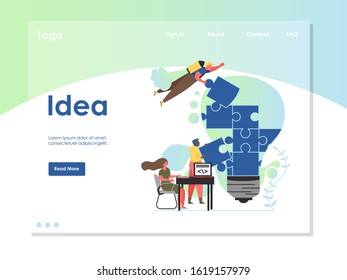 Idea Vector Website Landing Page Design Stock Vector (Royalty Free ...