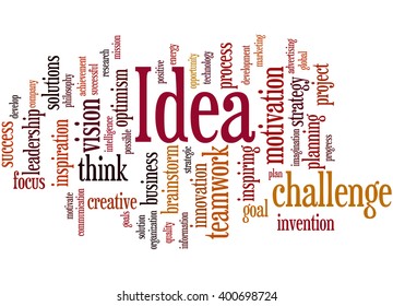 Idea Word Cloud Concept On White Stock Illustration 400698724 ...