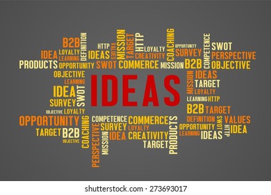 Ideas Word Cloud Concept Grey Background Stock Illustration 273693017 ...