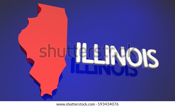 Illinois Red State Map Il Word Stock Illustration 593434076 | Shutterstock