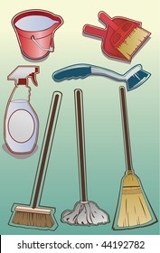 Illustrated Cleaning Items Vector Version Available 스톡 일러스트 44192782 ...