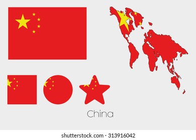 Illustrated Multiple Shapes Set Flag China Stock Illustration 313916042 ...