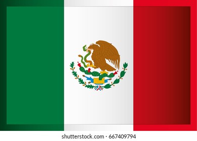 Illustrated Rectangular 3d Flag Country Mexico Stock Illustration 667409794