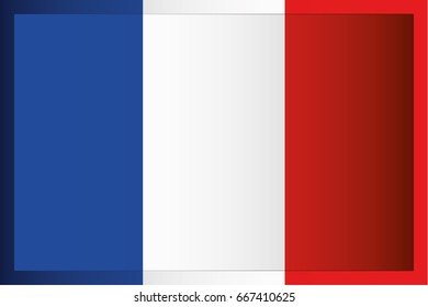 Illustrated Rectangular 3d Flag Country France Stock Vector (Royalty ...