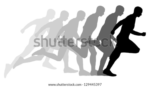 Illustrated Sequence Man Running Stock Illustration 129445397 ...