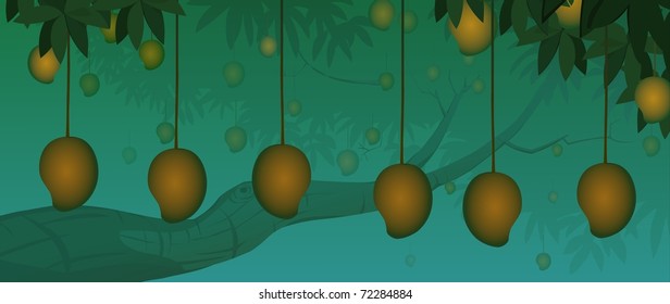 Illustrated View Mango Tree Stock Illustration 72284884 | Shutterstock