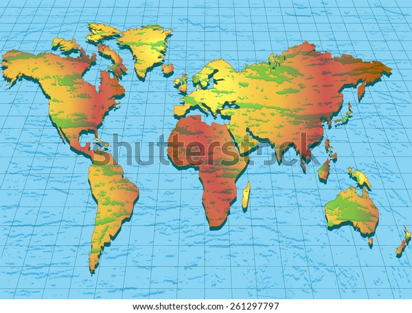 Illustration Background World Map Convex Structure Stock Illustration ...
