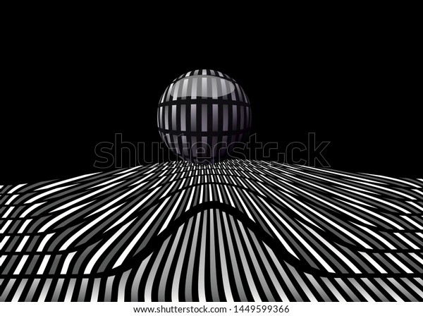 Illustration Ball Rectangle Texture Black Contorted Stock Illustration ...