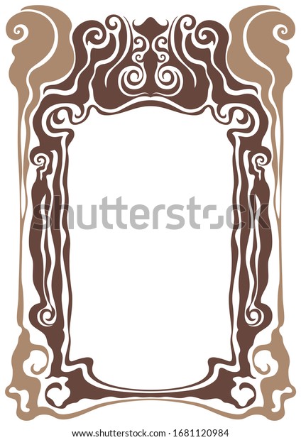 Illustration Bizarre Frame Curved Forms Stock Illustration 1681120984