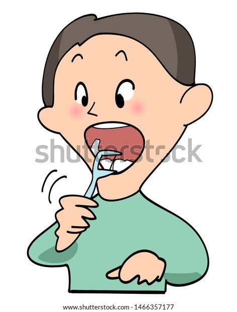 Illustration Brushing Teeth Threading Tooth Stock Illustration ...