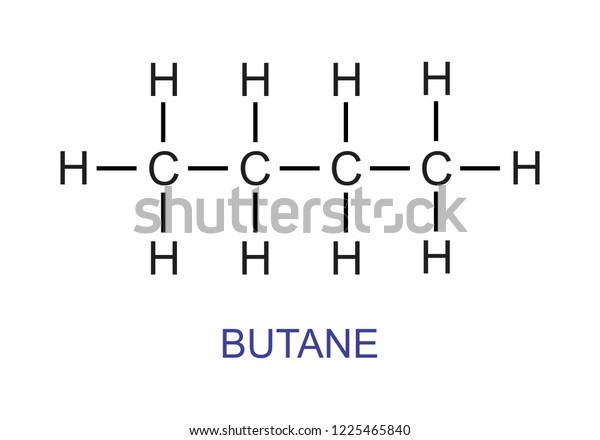 Illustration Butane Structural Formula Stock Illustration 1225465840