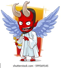 Vector Illustration Cartoon Red Evil Angel Stock Vector (Royalty Free ...