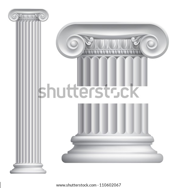 Illustration Classical Greek Roman Ionic Column Stock Illustration ...