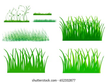 Illustration Cute Grass Set Various Style Stock Illustration 652332877 ...