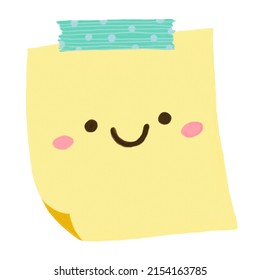 Illustration Cute Postit Note Drawing Yellow Stock Illustration ...