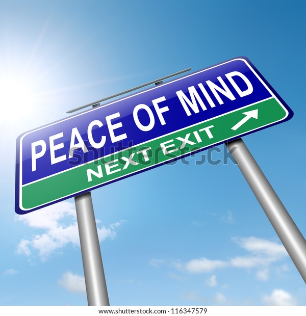 Illustration Depicting Roadsign Peace Mind Concept Stock Illustration ... Illustration Depicting Roadsign Peace Mind Concept Stock Illustration ...