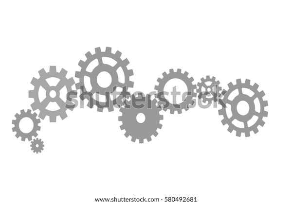 Illustration Different Types Cogs On White Stock Illustration 580492681 ...