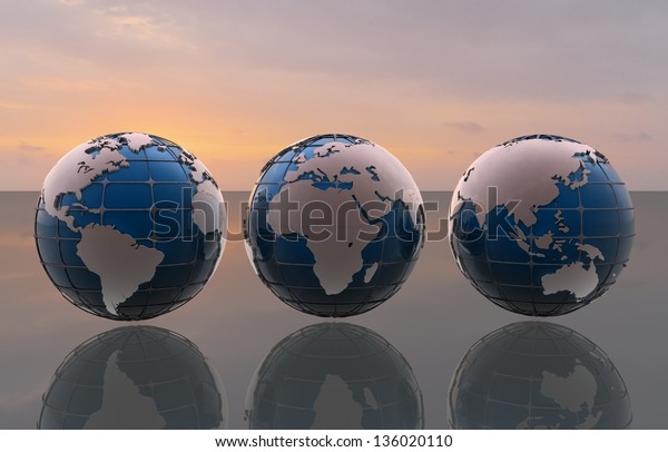 Illustration Different Views Globe Stock Illustration 136020110
