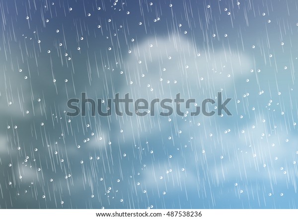 Illustration Drawing View Window Raining Day Stock Illustration ...