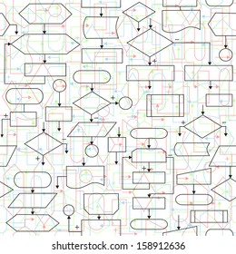 Illustration Flowchart Diagrams Programming Code Seamless 스톡 일러스트 158826014 | Shutterstock