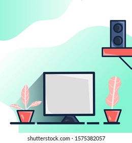 Illustration Freelancer Setup Table Stock Illustration 1575382057 ...