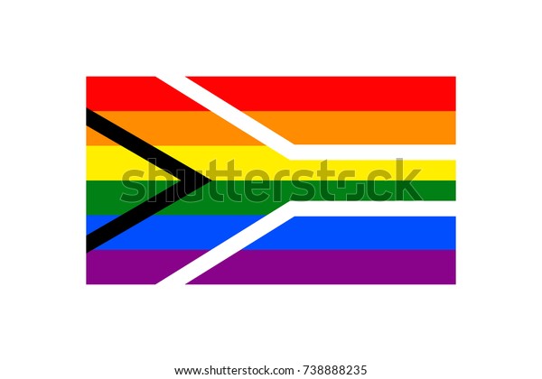 Illustration Gay Pride Flag South Africa Stock Illustration 738888235