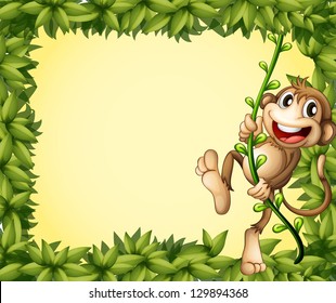 Funky Monkey Border Frame: เวกเตอร์สต็อก (ปลอดค่าลิขสิทธิ์) 36407113 ...