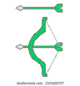 Illustration Green Bow Arrow Pixel Art Stock Illustration 2191650737 ...