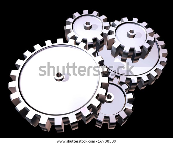 Illustration Highly Polished Interlocking Cogs Gears Stock Illustration ...