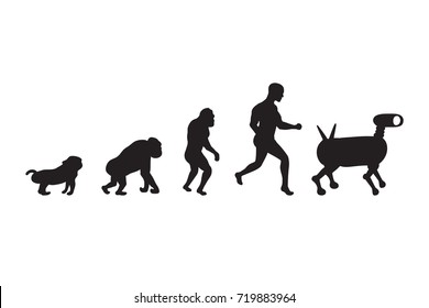 Illustration Human Evolution Process 5 Stages Stock Illustration 719883964