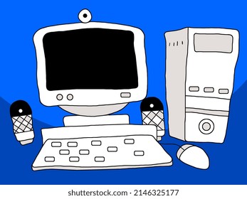 Illustration Old Computer System Stock Illustration 2146325177 ...