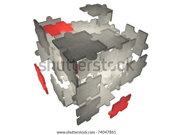 Illustration Puzzle Pieces Exploding Demonstrating Missing Stock ...