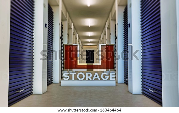 Illustration Self Storage Interior Stock Illustration 163464464