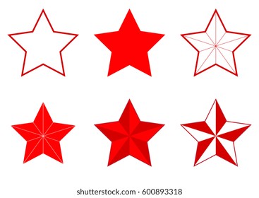 Illustration Set Different Fivepointed Stars On Stock Vector (Royalty ...
