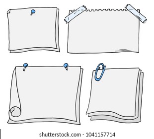 Set Hand Drawn Paper Notes Vector Stock Vector (Royalty Free) 131841389 ...