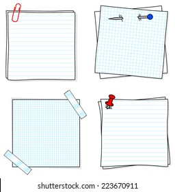 Vector Illustration Set Several Note Papers Stock Vector (Royalty Free ...