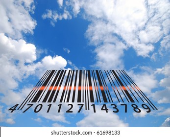 Illustration Showing Bar Code Stripes Cloudy Stock Illustration ...
