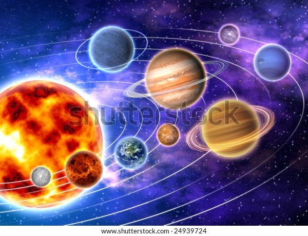Illustration Structure Solar System Planets Orbits 库存插图 24939724 ...