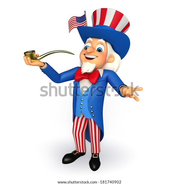 Illustration Uncle Sam Cigarette Pipe Stock Illustration 181740902 ...