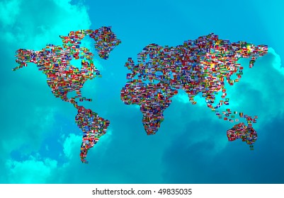Illustration World Map Made World Flags Stock Illustration 49548949 ...
