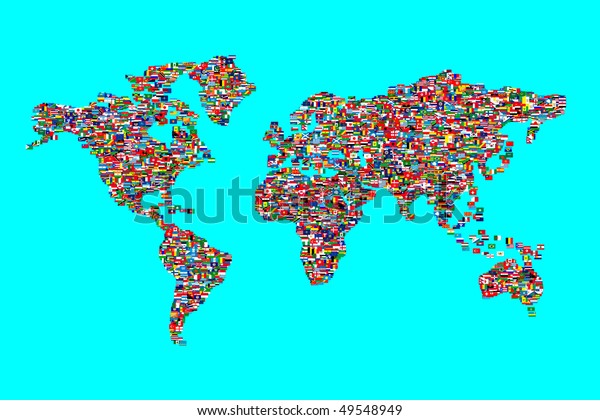 Illustration World Map Made World Flags Stock Illustration 49548949 ...